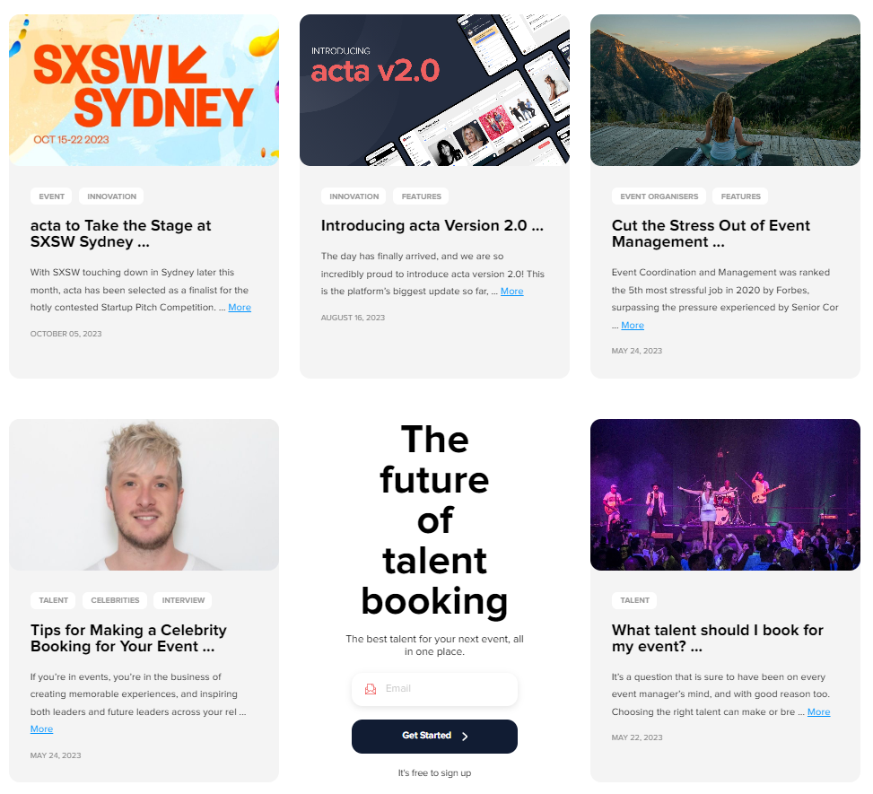 Blog | acta - Talent booking platform